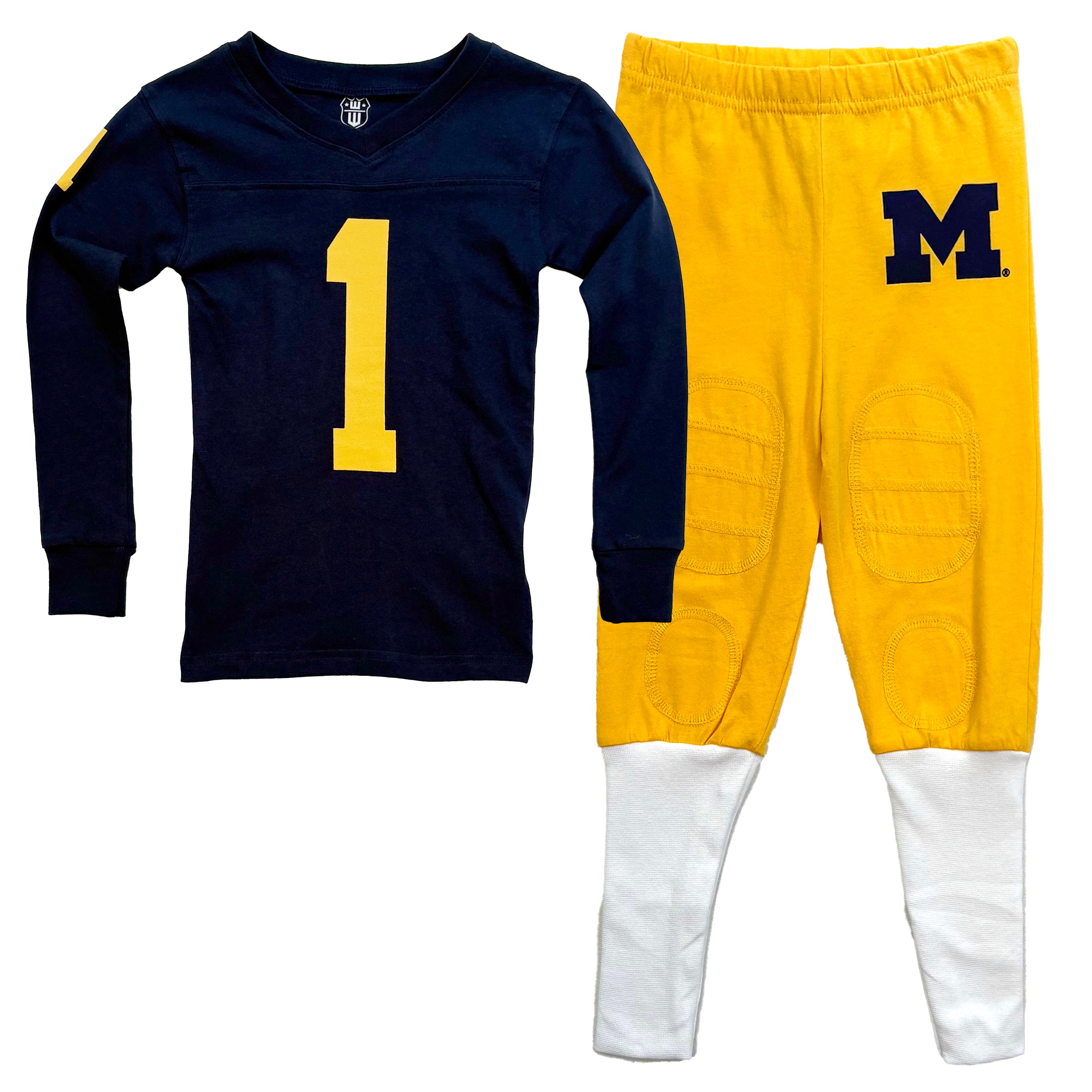 Michigan Wolverines Youth LS Football Pajama – Wes & Willy
